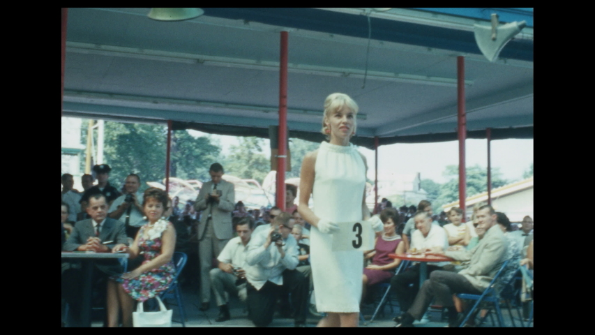 1960s Beauty Pageant Contestants Carry Numbers Editorial Video